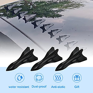 Dewkou 10 Pack Diffuser, Shark Fin Spoiler Diffuser, EVO Style Shark Fin Antenna, Rear Roof Spoiler, Car Roof Modification, Antenna Fashion Decoration (Black)