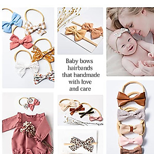 21 PCS Baby Headbands and Bows Hairbands Soft Nylon Elastics Handmade Girls Hair Accessories for Newborn Babies Infant Toddlers Kids