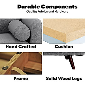 Lifestyle Solutions Calgary Upholstered Loveseat, (59" Long x 32" Deep), Grey