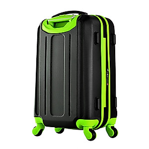 Olympia U.S.A. Apache 3-Piece Expandable Hardside Lightweight Luggage Set with Spinner Wheels, Laptop Compartment Black/Lime
