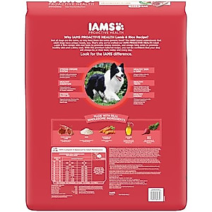 IAMS Minichunks Adult Dry Dog Food Lamb & Rice Recipe Dog Kibble, 30 lb. Bag