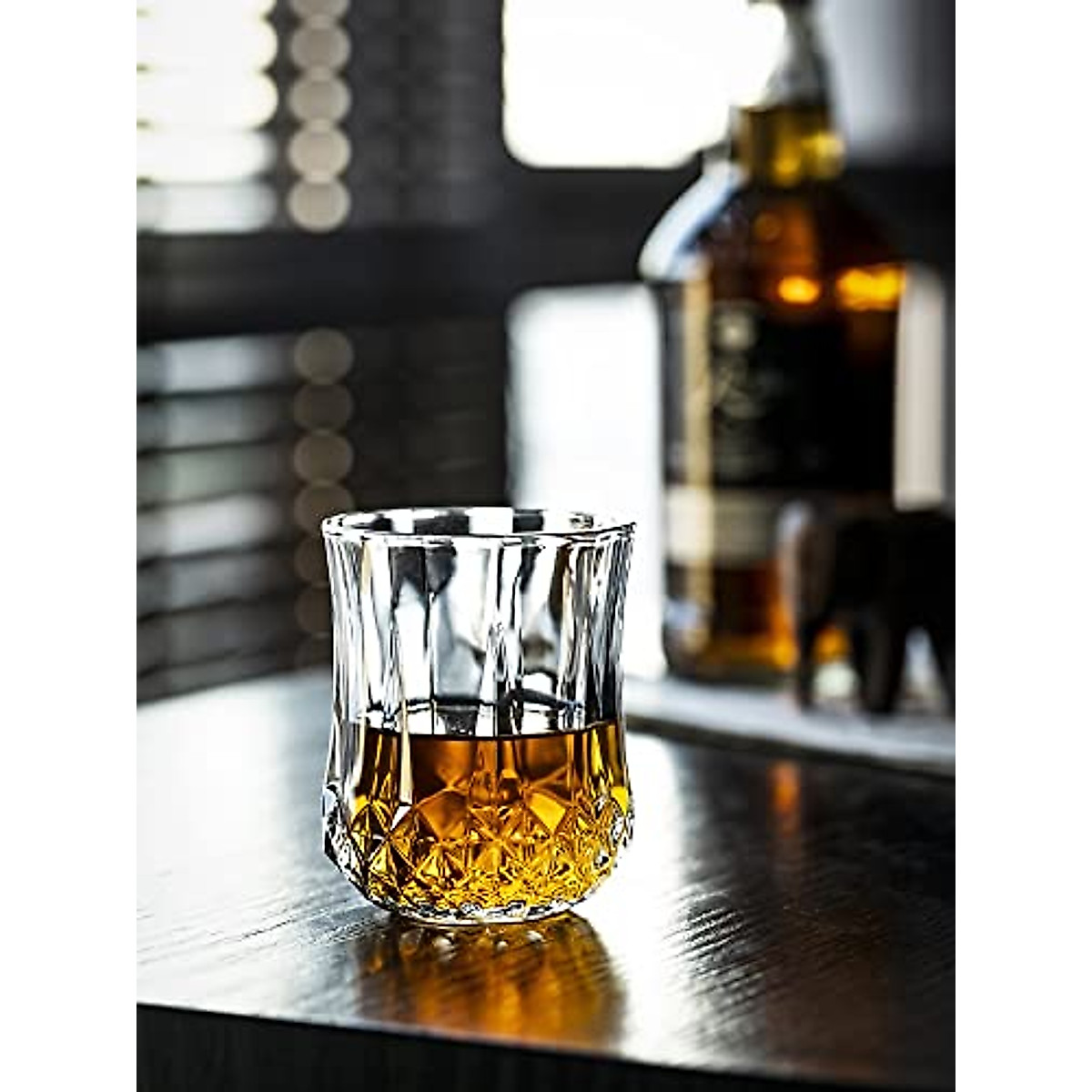 starstree Whiskey Glasses Set of 6, Double Old Fashioned Crystal, Curve Body Scotch Glass Bourbon Rock Glasses for Liquor Vodka Cocktail Rum Cognac, Unique Father's Day Gift for Men