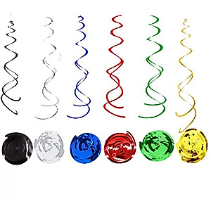 30 Pieces Hanging Swirls Party Decorations Foil Swirl Hanging Decoration，for Ceiling Birthday Graduation Wedding Christmas Halloween Celebration Party Decor 22"