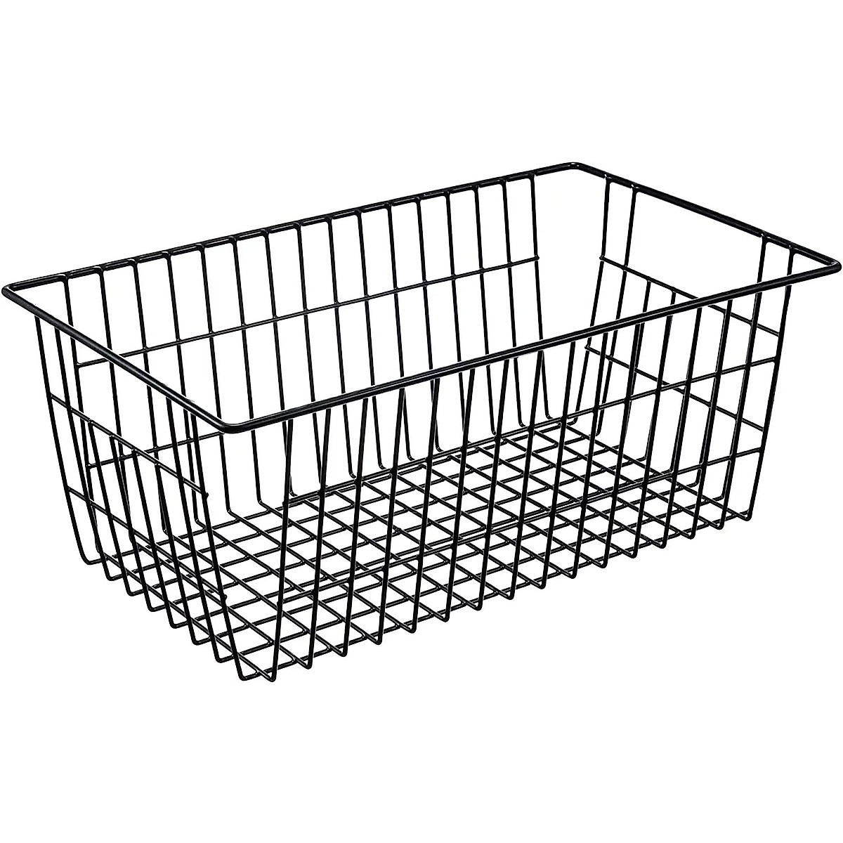 GEDLIRE 15.2" Metal Wire Baskets for Organizing 6 Pack, Household Pantry Storage Freezer Organizer Bins with Handles, Freezer Baskets for Upright Freezer, Refrigerators, Kitchen Cabinets, Black