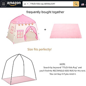TTLOJ Kids Gift Play Tent with Small Lights, Princess Crown & Wand, for Girls Boys, Princess Playhouse, Pink Castle, Fairy Tale Teepee Tent, Indoor Outdoor, Birthday