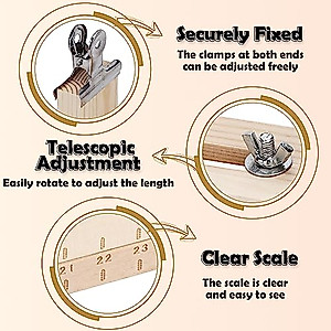 Horoper Wood Bracelet Jig U Shape Clear Scale Bracelet Jig Kit, DIY Hand Knitting Bracelet Jig Free Size Length Wooden Jig Bracelet Maker Holder with 2 Clips Bracelet Braiding Tool