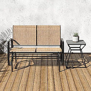 Amazon Basics Outdoor 2-Person Patio Sling Glider Chair - Brown