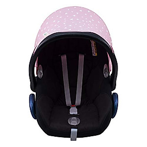 JYOKO Kids Cotton Hood Canopy Compatible with Maxi COSI Cabriofix, Pebble (Pink Sparkles)