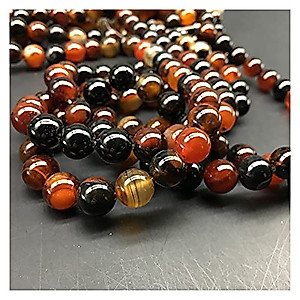 NHBT YU 1 Strand Dia 4 6 8 10 12mm Natural Stone Beads Good Lucky Agates Beads for DIY Jewelry Making Fitting Bracelet Earrings Material T715 (Item Diameter : 6mm 63pcs)
