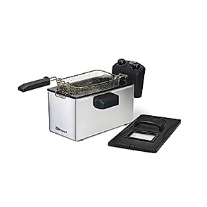 Elite Gourmet EDF-3500# Electric Immersion Deep Fryer. Removable Basket, Timer Control Adjustable Temperature, Lid with Viewing Window and Odor Free Filter