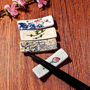 Japanese Style set of 4pcs Ceramic Chopstick Stand Rest Tableware Kitchen Tools