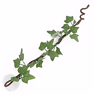 AQUA KT Reptile Flexible Climbing Vine Tree Branch with Leaves and Suction Cup for Lizard Snake Amphibian Terrarium Habitat Decoration