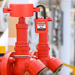 Honoson Valve Lockout and Safety Padlock Combination Oil Gas Valve Lock Natural Gas Valve for Chemical Industry, 1-2.5 inch, Red (1 Pack)