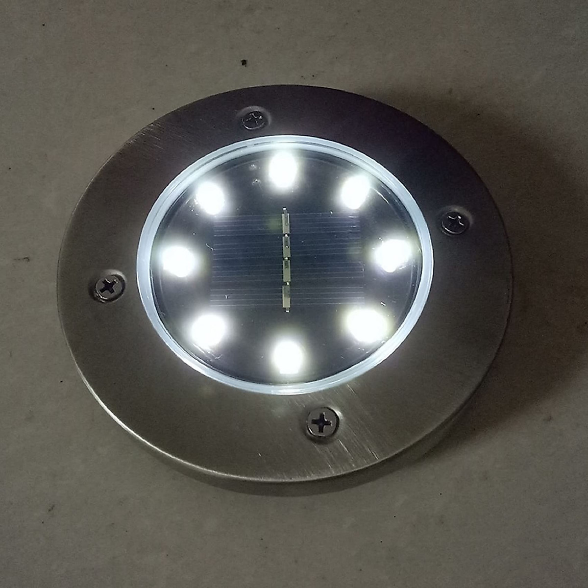 Solar Powered Ground Light Outdoor Waterproof Garden Pathway Lights with 8 LEDs, Walkway Lights for Home, Yard, Driveway, Lawn, 1Pack