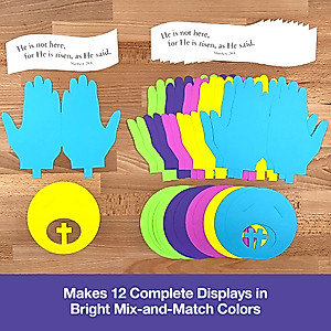 FreshCut Crafts Easter Devotional Matthew 28:6 "He is Risen Punch-Out Paper Bible Craft Kit 12 Pack: Creative Easter Verse & Color Creation Ideas for Children's School Projects, Home & Church Events