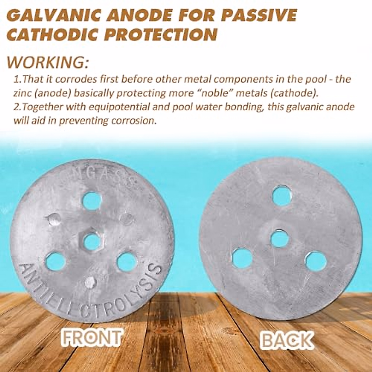 TonGass Zinc Anode Weight - Anti-Electrolysis Sacrificial Anode ...
