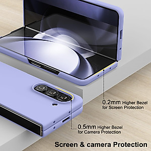 Foluu Slim Fit Case for Samsung Galaxy Z Fold 5 Case, with Front Built-in Screen Protector, Ultra Thin Matte PC Protective Cover for Samsung Galaxy Z Fold5 5G 2023 (Purple)
