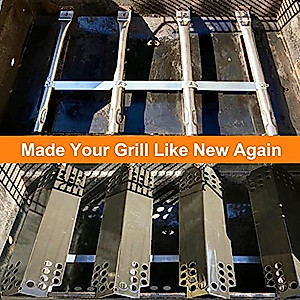 Hisencn Grill Replacement Parts for Charbroil 463436215, 463436214, 463436213, 463439915, 467300115, 463439914, 461372517, G432-Y700-W1, Grill Burner, Heat Plate, Crossover Tube with Griddle