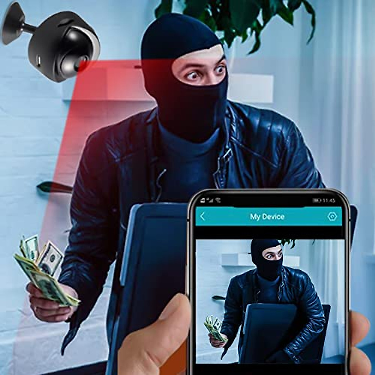 crgrtght Mini WiFi Cameras,Wireless Cameras 2.4G WiFi,Built in Battery,Hd 1080P Home Security Cameras,Smart Cameras with Night Vision,Outdoor Surveillance Camera