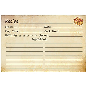 Recipe Cards 4 x 6" Double-Sided 70 pcs for Gifts Bridal Shower Wedding Housewarming Kitchen Fit with Recipe Binder Recipe Box