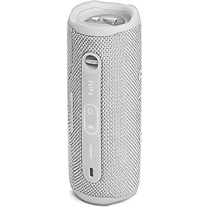 JBL Flip 6 - Waterproof Portable Bluetooth Speaker, Powerful Sound and deep bass, IPX7 Waterproof, 12 Hours of Playtime with Megen Hardshell Case - White