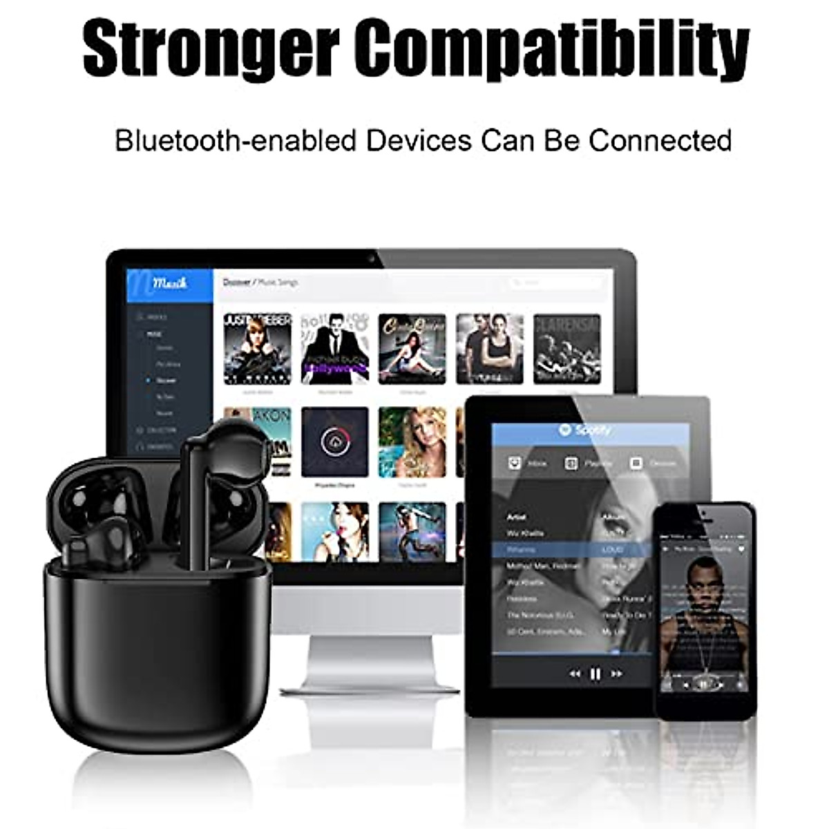 Wireless Earbuds,Wireless Headphones Bluetooth 5.0 Headphones in Ear,Headphones 3D HiFi Noise Cancellation ear buds Built-in Mic with Charging Case,Touch Control Earphones for iphone/Android/IOS