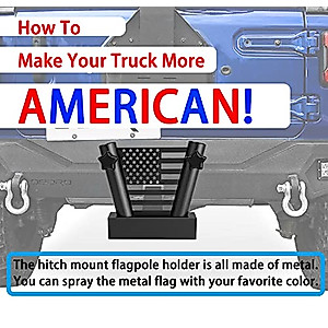 JUYEER Truck Flag Pole Mount Hitch Flag Pole Holder Heavy Duty Flag Pole Mount for Any Vehicle with Standard 2" Hitch Receiver, Hitch Flag Pole Mount for Pickup, Trucks, Trailer, SUV,Car etc