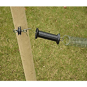 QMARK Electric Fence Gate Kit, Electric Fence Handle Set, Spring Gate Handle Set with 16 feet Tension Spring 2 Corner Ends 1 Black Handle(2 Pack)