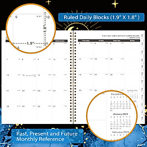 2024-2025 Monthly Planner/Calendar - 2 Years Monthly Planner 2024-2025, 9" x 11", Jan 2024 - Dec 2025, 2024 Planner with 24 Month Tabs, Twin-Wire Binding, Two-Side Pocket, Inspirational Quotes + Notes