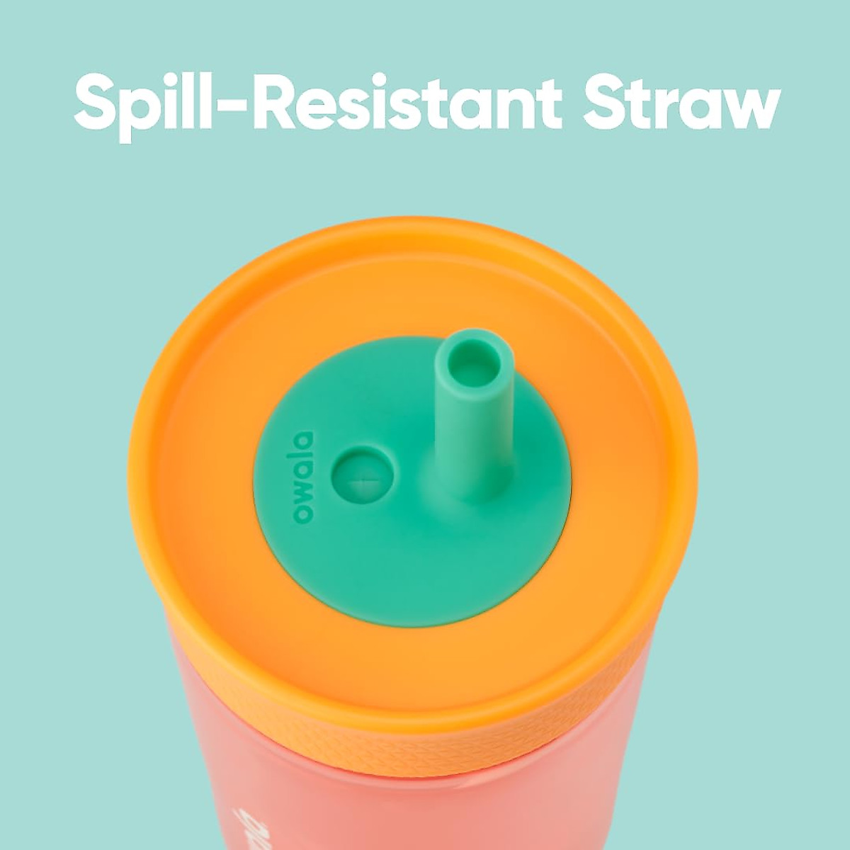 Owala Kids Insulation BPA-Free Plastic Tumbler with Spill Resistant Flexible Straw, Easy to Clean, Kids Water Bottle, Great for Travel, Dishwasher Safe, 15 Oz, Navy and Blue (Home Base)