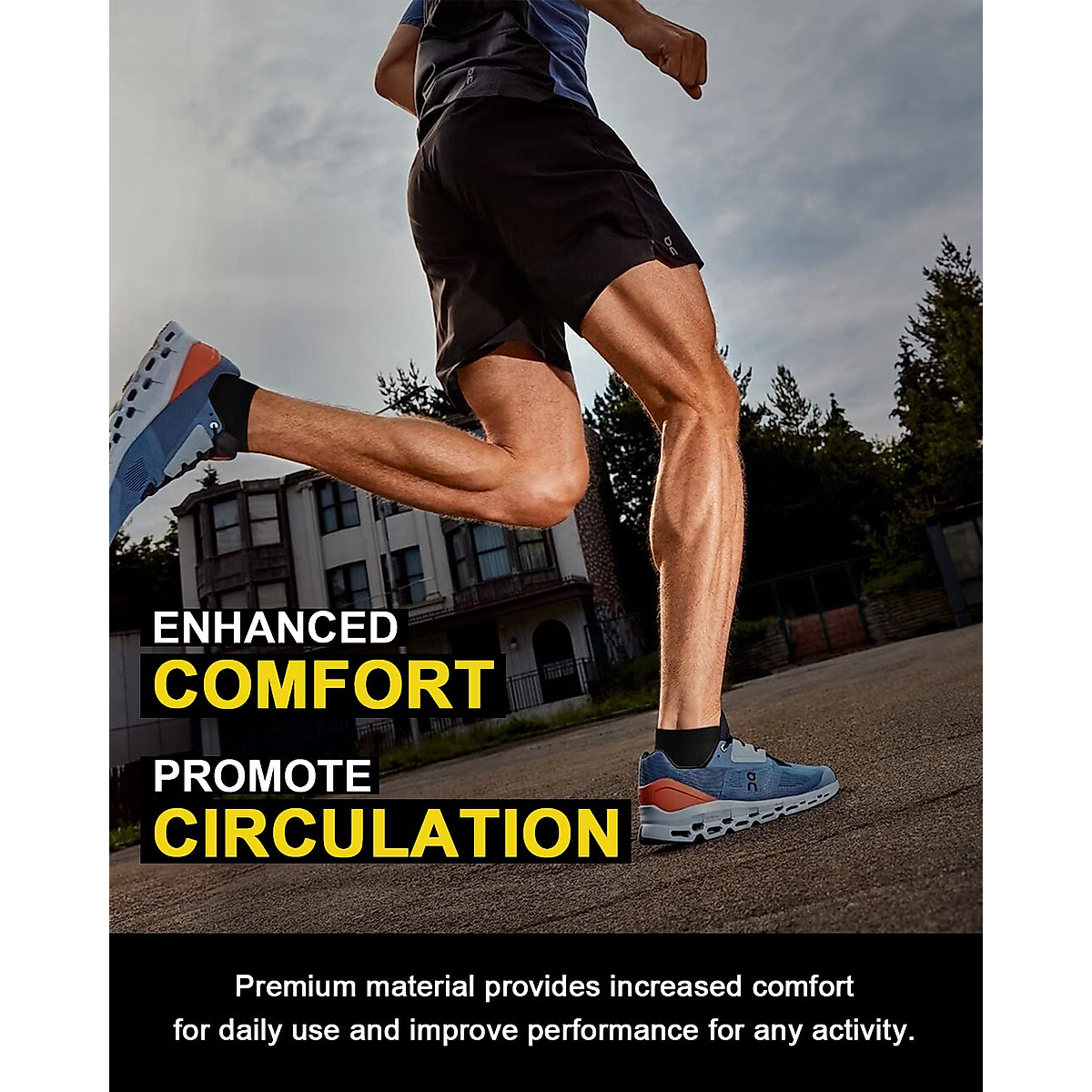 Copper Ankle Compression Socks for Women & Men - Plantar Fasciitis Arch Support Running Socks for Athletic Large-X-Large