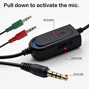 SourceTon 3.5mm Noise Isolating Over Ear Headphone with Mic and Volume Control Compatible with Laptop, PC, Xbox One Controller, Bonus with Extra 3.5mm Adapter
