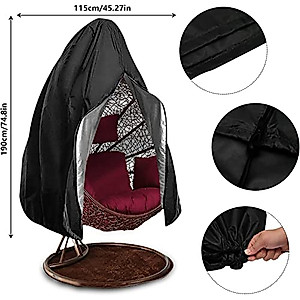 Egg Chair Cover, Patio Egg Chair Covers With Zipper, Egg Chair Covers For Outdoor Furniture, Durable Egg Swing Chair Covers, Waterproof Outdoor Chair Cover, Windproof Hanging Chair Cover