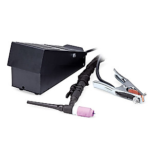 Eastwood AC/DC TIG Welder System | 1/4 Inch Thick Welding Capacity | Duty cycle of 60% at 190 Amps | 110 & 220V Dual Voltage TIG Welding with Rocker Style Foot Pedal | Black