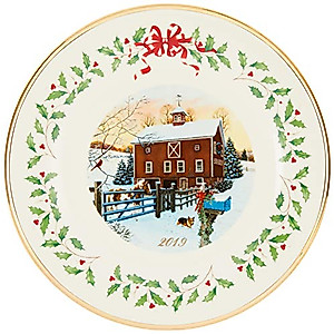 Lenox 887099 2019 Holiday Barn Scene Plate