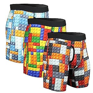 CHUAKIN Mens Athletic Underwear Mens Boxer Briefs Long Leg Trunks Underwear 3 Pack