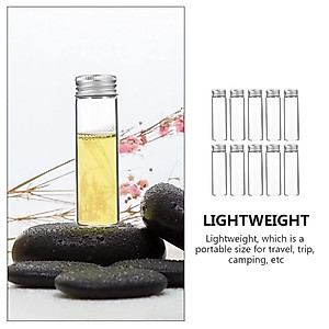 Cabilock 10pcs Clear Flat Glass Test Tubes with Screw Caps Large Test Tubes Containers for Bath Salt Candy Storage 80ml