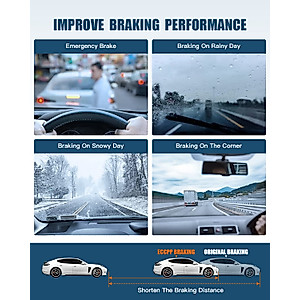 ECCPP 5-Lugs Vented-Silver Brake Rotors Ceramic Brake Pads - For Infiniti FX35 FX37 FX45 JX35 M35h M37 M56 Q50 Q60 Q70 Q70L QX60 QX70, for Nissan Murano Pathfinder Quest