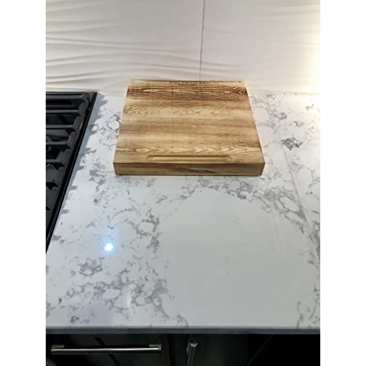 Kitchen Countertop Wooden Caddy Slider Tray | Solid Wood Tray and Frame | Smooth Rolling Wheels | Useful for Coffee Maker/Stand Mixer/Blender (13" X 13", Lightly Scorched)