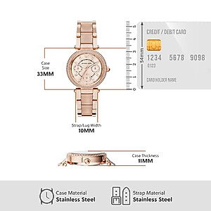 Michael Kors Parker Multifunction Rose Gold-Tone Stainless Steel Women's Watch (Model: MK6110)