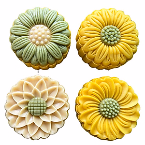 Fogun 200g Flower Shape Plastic Mooncake Molds Mooncake Mold DIY Baking Accessories Kitchen Tools for Mid-Autumn Festival