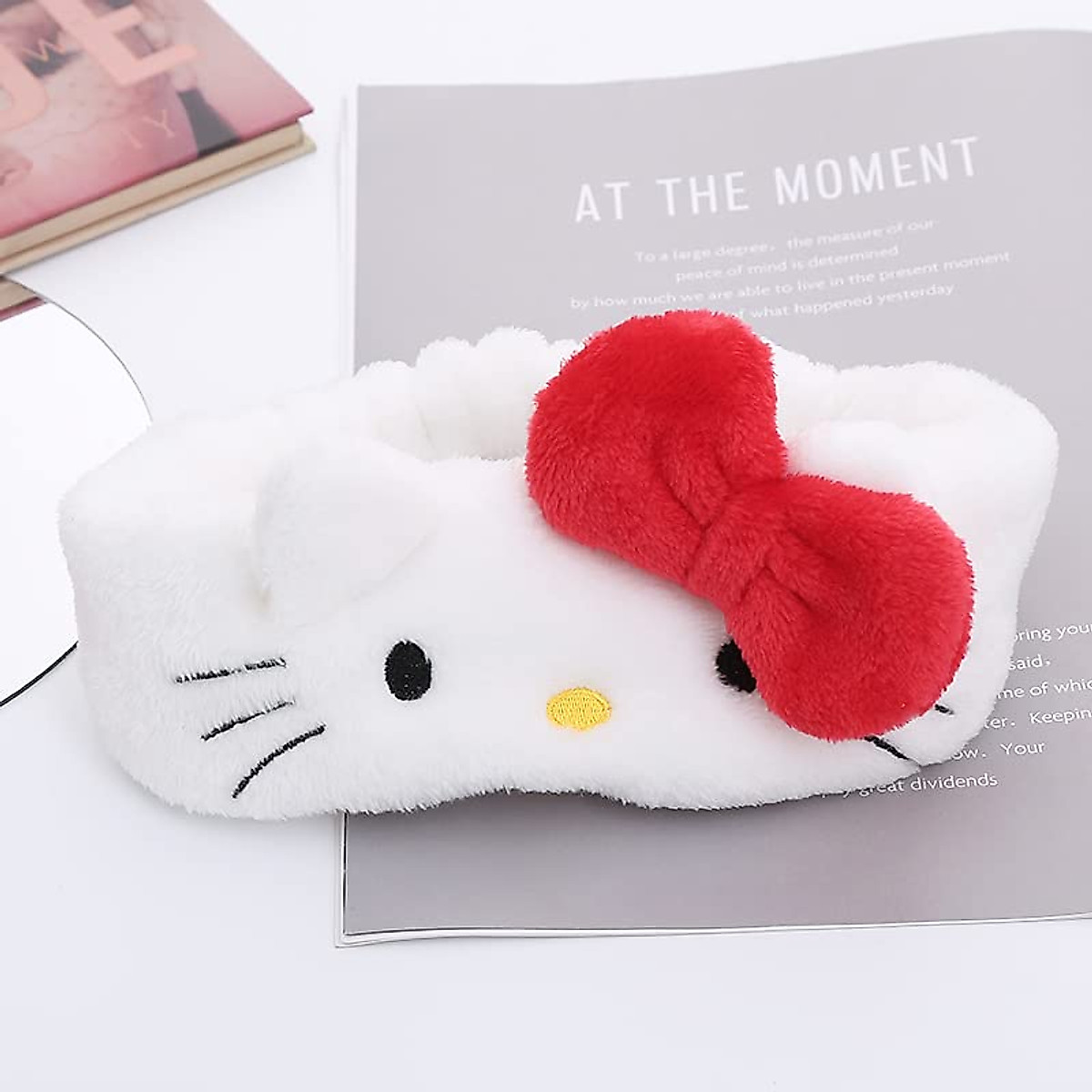 5PCS Kitty Makeup Brush with Kitty Cat Headband-Cosmetic Makeup Brush Set Professional Tool Kit Set Brush Set Best Gift for Young Girl Women