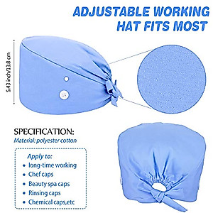 Syhood 12 Pieces Working Caps Gourd-Shaped Tie Back Hats Button Hats Unisex Hats with Sweatband, 12 Colors