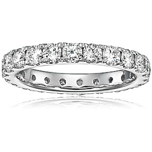 Vir Jewels 2 cttw Diamond Wedding Anniversary Band for Women Full Eternity Diamond Engagement Ring 14K White Gold Round Prong Set Size 7.5