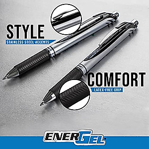 Pentel® EnerGel™ RTX Retractable Liquid Gel Pens, Medium Point, 0.7 mm, 54% Recycled, Blue Barrel, Blue Ink, Pack Of 12
