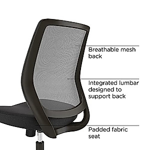 Union & Scale Un59378 Essentials Mesh Back Fabric Task Chair, Black