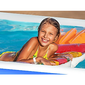 Full Size Inflatable Swimming Pool with Pump 120" x 72" x 20" AMOCANE Family Large Lounge Pool for Toddlers, Kids, Adults, Play Above Ground, Backyard, Garden, Summer for Age 3+