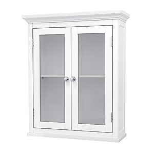 Elegant Home Fashions Madison Removable Wooden Wall Cabinet with 2 Doors, White