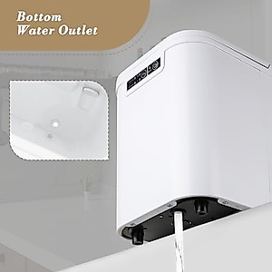 Athena Collection Ice Makers Countertop with Self-Cleaning, 26Lbs Per Day, 9 Blocks in 10 mins, Clear Ice Machine Portable Ice Maker for Kitchen Party RV w/2 Sizes Bullet Ice, Scoop, Basket, White