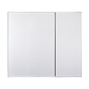 Utopia Alley Frameless Rustproof Medicine Cabinet - Surface Mount or Recessed Medicine Cabinet with Mirrored Sides, Bi-View- Bathroom Organizer Cabinet with Mirror & Storage Shelves - 30"x26" Silver
